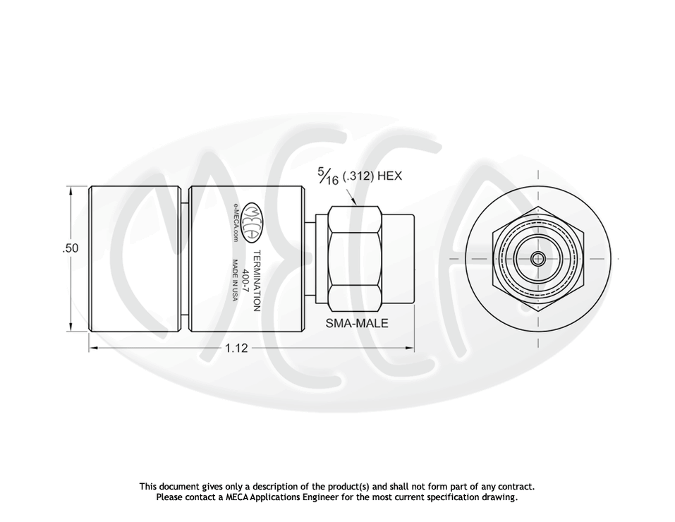 RF Terminations SMA — MECA Electronics, Inc.