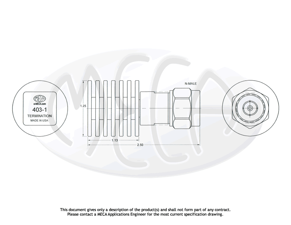 RF Terminations N-Type — MECA Electronics, Inc.