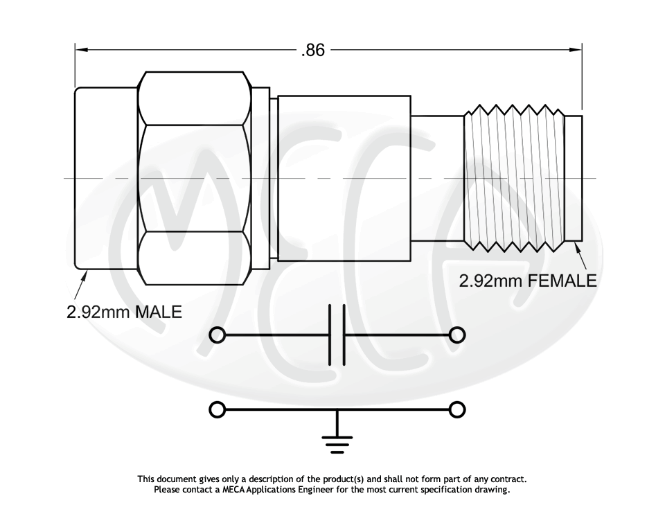 DC Block, 500-1K, 100 Watts, 2.92mm, 250 KHz-40.0 GHz — MECA ...