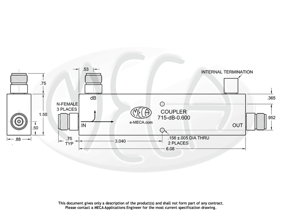 Directional Couplers 715 Series N-Type — MECA Electronics, Inc.