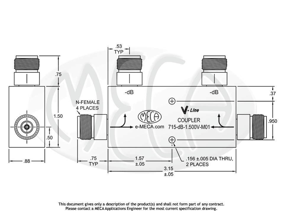 Directional Couplers 715 Series N-Type — MECA Electronics, Inc.