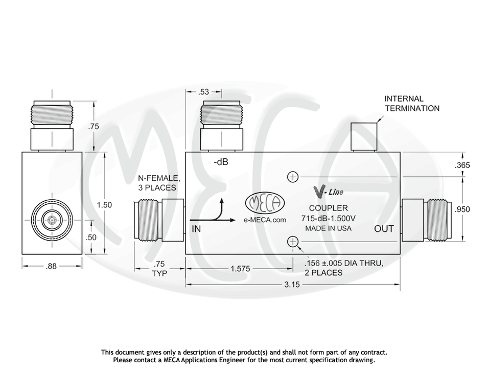 Directional Couplers 715 Series N-Type — MECA Electronics, Inc.