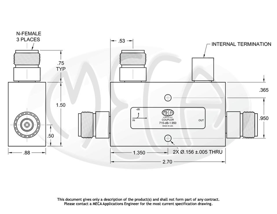 Directional Couplers 715 Series N-Type — MECA Electronics, Inc.