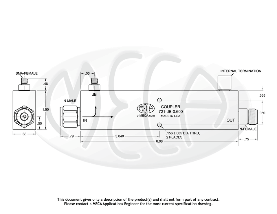 Directional Couplers 721 Series N/SMA — MECA Electronics, Inc.