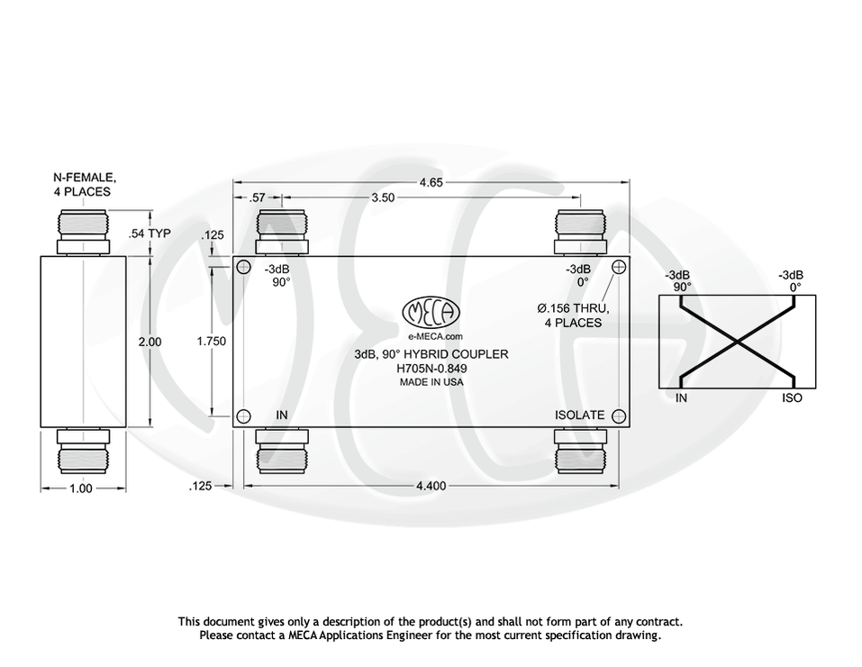 3 dB Hybrids Couplers N-Type — MECA Electronics, Inc.