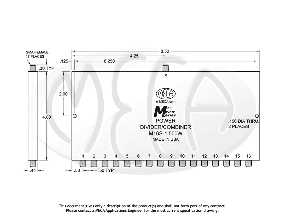 Power Dividers M-Series Additional Dividers — MECA Electronics, Inc.