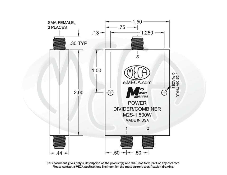 Power Dividers Additional Dividers — MECA Electronics, Inc.